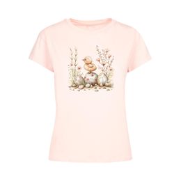 F4NT4STIC T-Shirt 'Ostern K&uuml;ken Ei Blu' Damen Gr&ouml;&szlig;e 4XL rosa