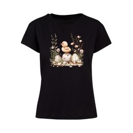 F4NT4STIC T-Shirt 'Ostern K&uuml;ken Ei Blumen' Damen Gr&ouml;&szlig;e XXL gr&uuml;n / ros&eacute; / schwarz