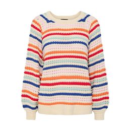 Pieces Pullover 'Dosla' Damen Gr&ouml;&szlig;e XL beige / blau / orange / rosa