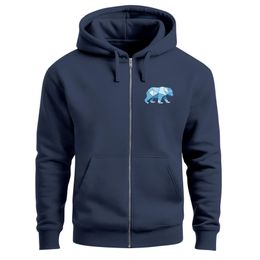 Neverless Sweatjacke 'B&auml;r Polygon Blau' Herren Gr&ouml;&szlig;e XXXL navy