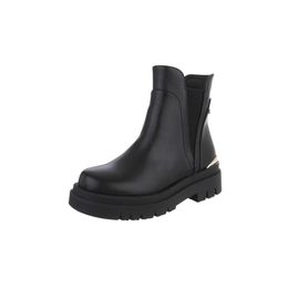 Ital-Design Stiefelette Damen Gr&ouml;&szlig;e 36 schwarz Winterschuhe