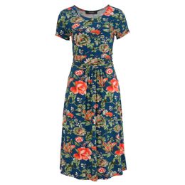 Aniston Casual Sommerkleid Damen Gr&ouml;&szlig;e 40 navy / gr&uuml;n / rot