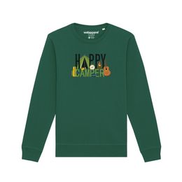 Watapparel Sweatshirt ' Happy Camper ' Herren Gr&ouml;&szlig;e XXXL dunkelgr&uuml;n / mischfarben