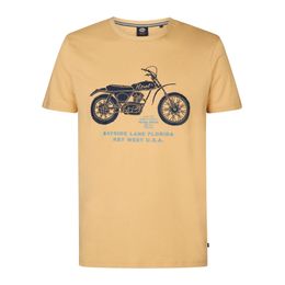 PETROL INDUSTRIES T-Shirt 'Manta' Herren Gr&ouml;&szlig;e XXL blaumeliert / honig / schwarzmeliert