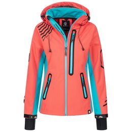 Rock Creek Outdoorjacke Damen Gr&ouml;&szlig;e 4XL t&uuml;rkis / koralle / schwarz