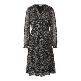 Street One Kleid Damen Gr&ouml;&szlig;e 38 braun / taupe / schwarz Winterkleid
