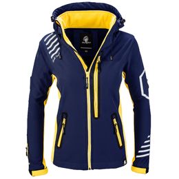 Rock Creek Outdoorjacke Damen Gr&ouml;&szlig;e XL dunkelblau / gelb / wei&szlig;