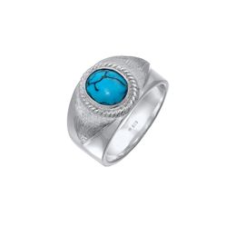 Kuzzoi Ring 'Howlith' Herren Gr&ouml;&szlig;e 60 blau / silber
