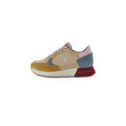 U.S. Polo Assn. Sneaker 'SACHA005WDSN1' Damen Gr&ouml;&szlig;e 39 beige / blau / karamell / ros&eacute;