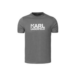 K by KARL LAGERFELD Karl Lagerfeld T-Shirt Herren Gr&ouml;&szlig;e XS dunkelgrau / wei&szlig;