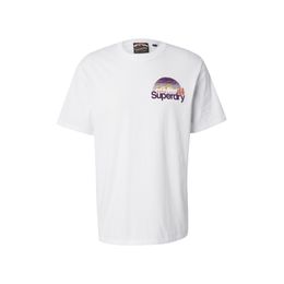 Superdry & Co T-Shirt 'Great Outdoors' Herren Gr&ouml;&szlig;e XS dunkellila / orange / wei&szlig;