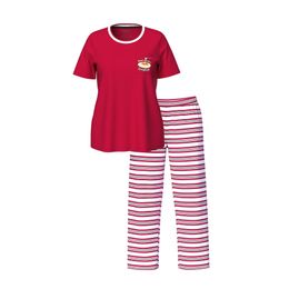 Ulla Popken Pyjama Damen Gr&ouml;&szlig;e 5XL/6XL mischfarben / rot / schwarz / wei&szlig; Winterkleid