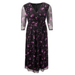 Aniston Kleid Damen Gr&ouml;&szlig;e 54 lila / ros&eacute; / schwarz Winterkleid