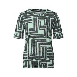 Cecil T-Shirt Damen Gr&ouml;&szlig;e M basaltgrau / mint / schwarz