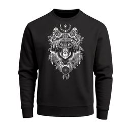 Neverless Sweatshirt 'Boho Wolf' Herren Gr&ouml;&szlig;e L schwarz