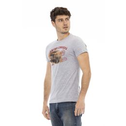 Trussardi T-Shirt Herren Gr&ouml;&szlig;e L schlammfarben / hellgrau / orange / dunkelrot