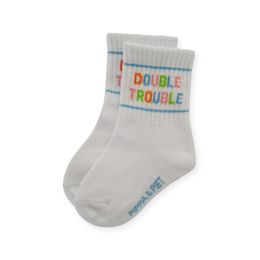 Pippa & Piet Socken 'Double Trouble' M&auml;dchen Gr&ouml;&szlig;e 27/30.5 wei&szlig;