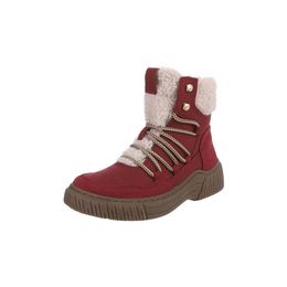 Ital-Design Schn&uuml;rstiefelette Damen Gr&ouml;&szlig;e 41 weinrot / wollwei&szlig; Winterschuhe