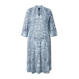 Ulla Popken Kleid Damen Gr&ouml;&szlig;e 50/52 blau / wei&szlig; Winterkleid