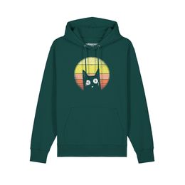 Watapparel Sweatshirt ' Sunset Cat ' Herren Gr&ouml;&szlig;e 4XL petrol / mischfarben