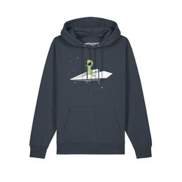 Watapparel Sweatshirt ' Alien on a paper plane ' Herren Gr&ouml;&szlig;e XXXL anthrazit / mischfarben
