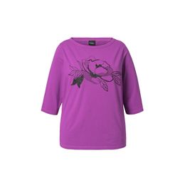 Ulla Popken Shirt Damen Gr&ouml;&szlig;e M/L brombeer / schwarz