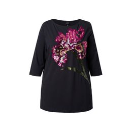 Ulla Popken Shirt Damen Gr&ouml;&szlig;e XL/XXL dunkelgr&uuml;n / pink / schwarz