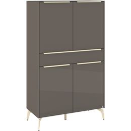 Highboard "Reno", anthrazit matt lack, glas anthrazit glanz, B:92cm H:155cm T:42cm, Glas, Holzwerkstoff, SET ONE BY Musterring, Sideboards, Highboard, Mit Winkelfu&szlig; in diversen Farben, 155 cm H&ouml;he & Farbauswahl