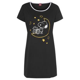 PEANUTS Nachthemd Damen Gr&ouml;&szlig;e XXS/XS schwarz / wei&szlig;