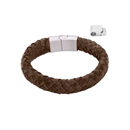 Heideman Lederarmband 'Enno' Herren Gr&ouml;&szlig;e 19 braun / silber