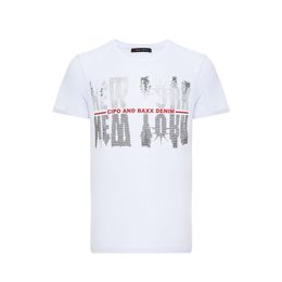 Cipo & Baxx Cipo & Baxx T-Shirt Herren Gr&ouml;&szlig;e L grau / rot / wei&szlig;