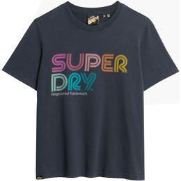 Superdry & Co T-Shirt Damen Gr&ouml;&szlig;e L navy / aqua / gelb / pink