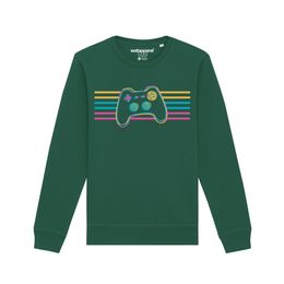 Watapparel Sweatshirt 'Retro Joystick' Herren Gr&ouml;&szlig;e XXL azur / curry / dunkelgr&uuml;n / hellpink