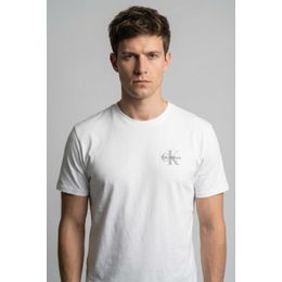 T-Shirt Calvin Klein Jeans "JERSEY CLASSIC", Herren, Gr. L, hellwei&szlig;, Web, Obermaterial: 100% Baumwolle, unifarben, klassisch normal, Rundhals, eingesetzt abgesteppte Kante, Shirts T-Shirt, Regular fit mit Rundhalsausschnitt