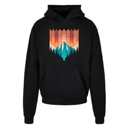 F4NT4STIC Sweatshirt 'Berg Sonnenuntergang Geometrisch' Herren Gr&ouml;&szlig;e S himmelblau / mokka / schwarz