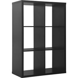 B&uuml;cherregal OTTO HOME "IZOLA, Raumteiler, Aktenregal, W&uuml;rfelregal", schwarz, B:76cm H:110cm T:37cm, FSC-zertifizierter Holzwerkstoff, Regale, B&uuml;cherregal, mit 6 oder 8 F&auml;chern, quer und hochkant stellbar, (B/T) 76x37 cm