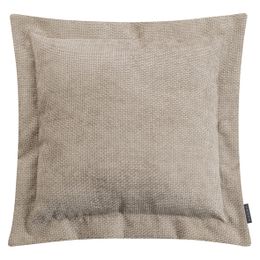 Dekokissen MAGMA HEIMTEX "ARLO Flatterkissen", taupe, unifarben, B:70cm H:8cm L:70cm, Chenille, Faserb&auml;llchen (Polyester), Polyester, Dekokissen_Sitzkissen_Kissenh&uuml;llen, Dekokissen, Elegantes Zierkissen mit samtiger Struktur und zeitlosem Design