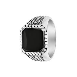 Lucardi Ring Herren Gr&ouml;&szlig;e 63 schwarz / silber