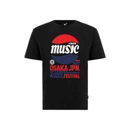 Oldskull T-Shirt 'Asian Osaka Music' Damen Gr&ouml;&szlig;e L navy / rot / schwarz / wei&szlig;