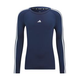 adidas Performance Funktionsshirt 'TECHFIT Compression Training 3-Stripes Long Sleeve' Herren Gr&ouml;&szlig;e M schwarz / wei&szlig;