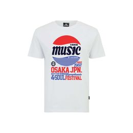 Oldskull T-Shirt 'Asian Osaka Music Logo Graphic' Damen Gr&ouml;&szlig;e XL blau / rot / schwarz / wei&szlig;