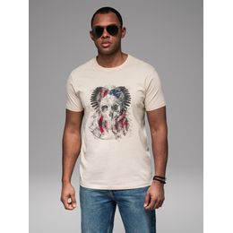 Ombre T-Shirt Herren Gr&ouml;&szlig;e M blau / grau / rot / offwhite