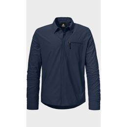 Sch&ouml;ffel Outdoorhemd SCH&Ouml;FFEL "Jersey Shirt Style Calmay MEN", Herren, Gr. 50, Normalgr&ouml;&szlig;en, 8820, blau, Oberstoff: 77% Nylon, 23% Elasthan, V-Ausschnitt, Hemden Outdoorhemd