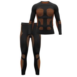 Normani Set Herren Gr&ouml;&szlig;e S/M orange / schwarz
