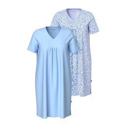 Ulla Popken Nachthemd Damen Gr&ouml;&szlig;e 4XL/5XL blau / hellblau / schwarz / wei&szlig;