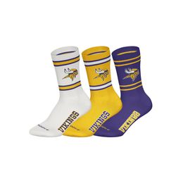 Huddle Freizeitsocken ' NFL Minnesota Vikings Crew ' Herren Gr&ouml;&szlig;e 43/46 gelb / lila / wei&szlig;