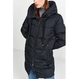Steppmantel RICHROYAL, Damen, Gr. 38, schwarz, Web, Obermaterial: 100% Polyester, oversize ca. Mitte Oberschenkel, M&auml;ntel Steppmantel, oversized, mit Rei&szlig;verschl&uuml;ssen an den Seiten, Wintermantel