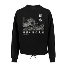 F4NT4STIC Sweatshirt 'Kanagawa' Damen Gr&ouml;&szlig;e XS grau / schwarz / wei&szlig;