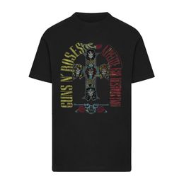 F4NT4STIC T-Shirt 'Guns N' Roses Skull Rock Band Merch' Herren Gr&ouml;&szlig;e XXXL blau / limone / bordeaux / schwarz