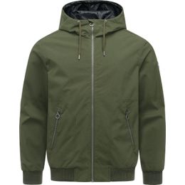 Outdoorjacke Ragwear "Outdoorjacke Stuartt Summer YOUMODO", Herren, Gr. 5XL, gr&uuml;n (schwarz olive), Obermaterial: 100% Polyester PES. Obermaterial: Futter: 100% Polyester PES., gerade, hoch geschlossener Ausschnitt, &Auml;rmel ohne &Auml;rmelschlitz Rippstrickb&uuml;ndchen, Jacken Outdoorjacke, Wasserdichte &Uuml;bergangsjacke mit Kapuze
